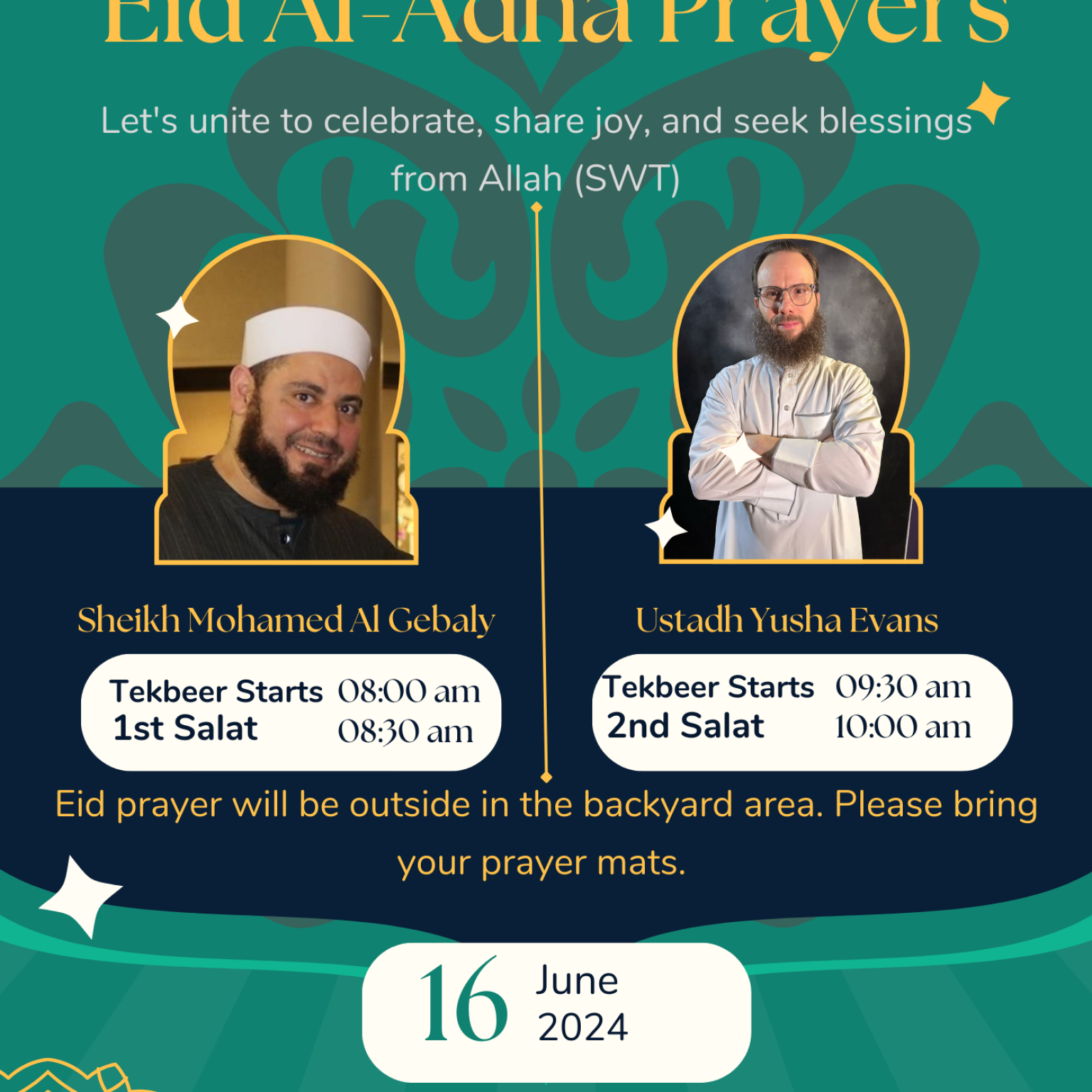 Eid Al-Adha Prayer Times – Masjid Salahadeen